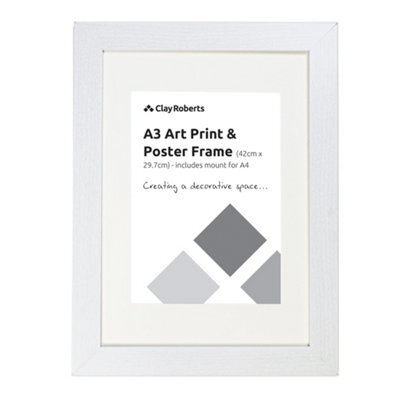 Clay Roberts A3 Frame, White, Photo, Poster, Art Print Frame, Includes ...