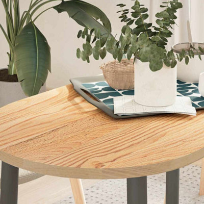 Berkfield Table Top 100X50X2 Cm Solid Wood Oak Oval by B&Q | ufurnish.com