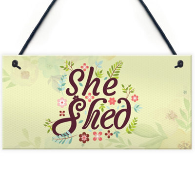 Red Ocean She Shed Garden Sign Gift For Her Woman Cave Mum Sister ...