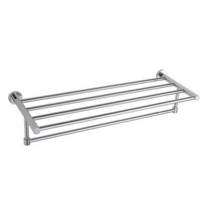 Plum&clay Ronda Bathroom Wall Mounted Chrome Towel Shelf by B&Q | ufurnish.com
