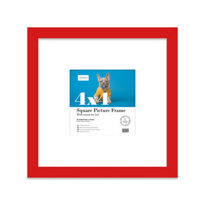 "4X4"" Red Picture Frame - 4X4"" Square Frame With 2X2"" Mount For 4X4 ...