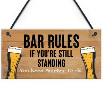 Red Ocean Bar Rules Bar Signs And Plaques Funny Quote Shabby Chic ...