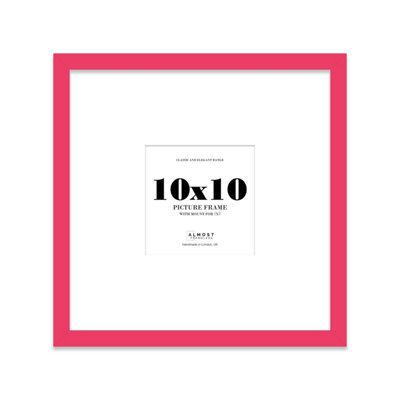 "10X10"" Bright Pink Picture Frame - 10X10"" Square Frame With 7X7 ...