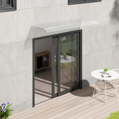 Lifeideas Transparent Retractable Front Door Canopy Outdoor Awning ...