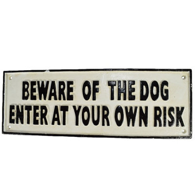 AB Tools Beware Of The Dog Cast Iron Sign Plaque Wall Fence Gate Post ...