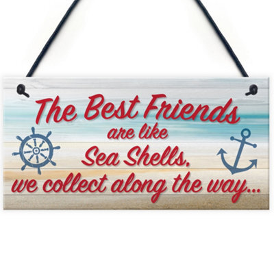 Red Ocean Sea Shell Friendship Nautical Seaside Theme Gift Hanging ...