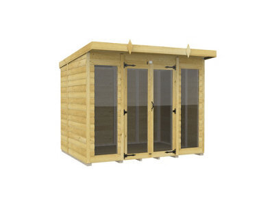 Diy Sheds 8X5 Pent Summer House Loglap (Full Height Window) by B&Q ...