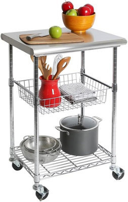 Seville Classics Stainless Steel Kitchen Work Station by B&Q | ufurnish.com