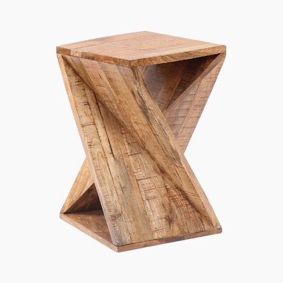 Buttercup Farm Kai Z-Shaped End Table - Mango Wood - L35 X W35 X H58 Cm ...