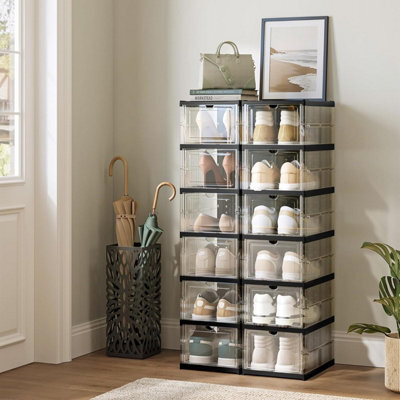 Songmics Storage Bundle, Double Six-Pack Shoe Organization System With ...