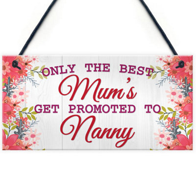 Red Ocean Best Mums Promoted To Nanny Pregnancy Gift Baby Hanging ...