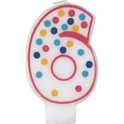 Unique Party 6 Polka Dot Birthday Candle White/red/blue (One Size) by B ...