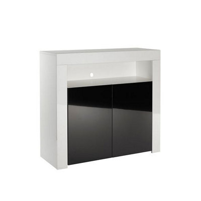 MMT Funiture Designs Modern White/black Matt Gloss Buffet Sideboard ...