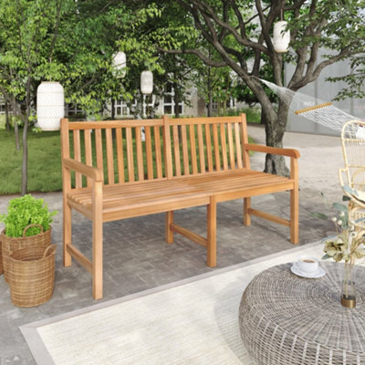 Walplus Garden Bench 150 Cm Solid Teak Wood by B&Q | ufurnish.com