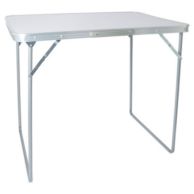 Harbour Housewares Folding Metal Camping Table - 80Cm X 60Cm - White by ...
