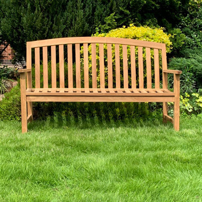 Minster 3 Seater Wave Bench - Wood - L53 X W150 X H93 Cm by B&Q ...