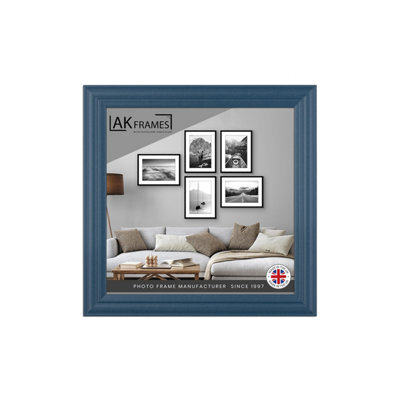 "AK Frames 7X7"" Classic Navy Blue Modern Picture Frame - Poster Frame ...