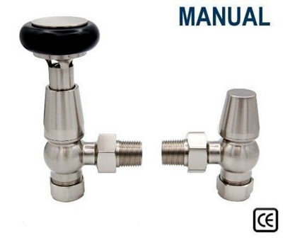 York Manual Radiator Valves - Satin Nickel by B&Q | ufurnish.com