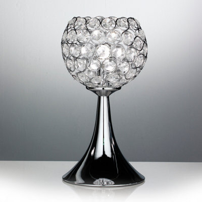 K Living Chrome Touch Lamp With Beaded Lampshade Touch Dimming Light by ...