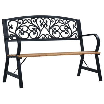 Walplus Garden Bench 120 Cm Wooden Seater Outdoor Furniture by B&Q ...