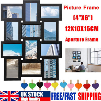 Multi Picture Frame Collage Aperture Photo Frames Holds 12 - 6''x4 ...