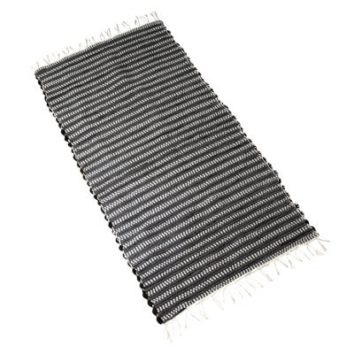Proheeder Handmade Recycled Cotton Area Rug - Black And White Stripe ...