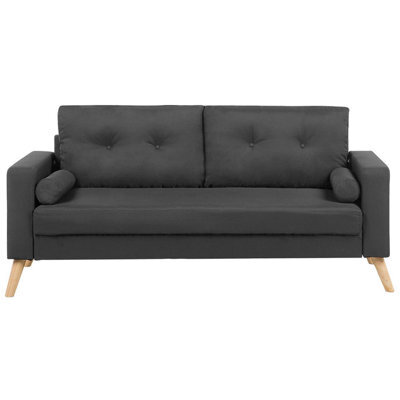 Beliani Sofa 2 Seater Kalmar Fabric Dark Grey by B&Q | uFurnish.com