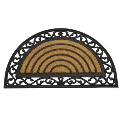 Jvl Karina Half Moon Rubber Tuffscrape Coir Doormat 45X75Cm by B&Q ...