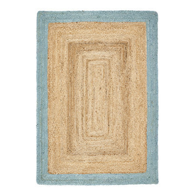Origins Jute Border Duck Egg 80Cm X 150Cm by B&Q | ufurnish.com