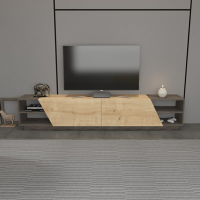 Decorotika Rhodes Tv Stand Tv Unit For Tv's Up To 106 Inch Oak & Wenge ...