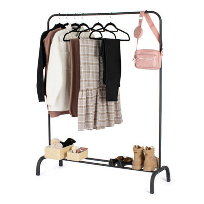 Livivo Heavy Duty Metal Clothes Rail With A Shoe Rack - Black by B&Q ...