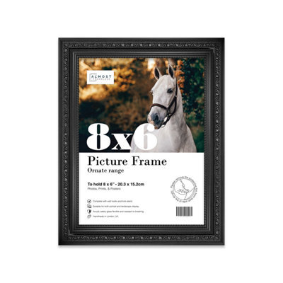 8X6 Black Ornate Picture Frame (15.2 X 20.3Cm) Poster, Photo, Artwork ...