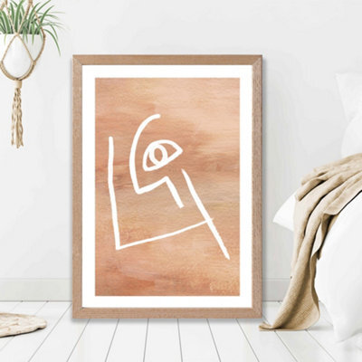 Artze Wall Art Picasso Style Abstract Terracotta Face Framed Print Size ...