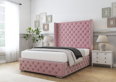 Comfort Beds Emily Blush Plush Bed Frame by B&Q | ufurnish.com