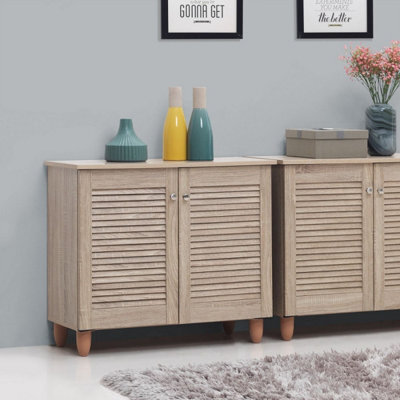 Timber Art Design Modern Shoe Storage Cabinet 2 Doors Footwear Stand ...