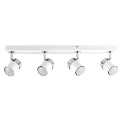 Valuelights Rosie White Ceiling Bar Spotlight And Gu10 Spotlight Led 5W ...