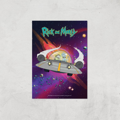 Warner Brothers Official Rick & Morty Rocket Adventure Art Print - A4 ...