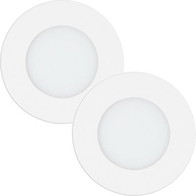 2 Pack Modern White Led Ceiling Lights - Flush Mount Design by B&Q ...