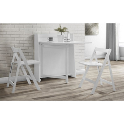 Ashfield White Space Saver Wooden Dining Set - (Table + 2 Chairs) by B ...