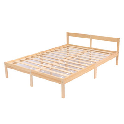 Vivo Solid Wooden Double Bed Frame - Pine by B&Q | ufurnish.com
