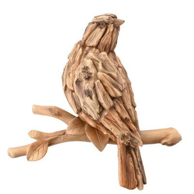 Naturecraft Resin Driftwood Collection Sitting Bird Wall Art by B&Q ...