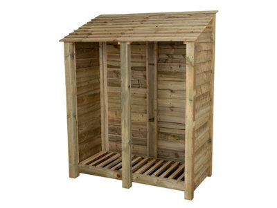 Arbor Garden Solutions Wooden Log Store W-146Cm, H-180Cm, D-88Cm ...