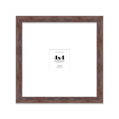 "4X4"" Walnut Picture Frame - 4X4"" Square Frame With 1X1"" Mount For ...