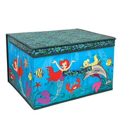 The Magic Toy Shop Storage Box Large Collapsible Mermaid Design Folding ...