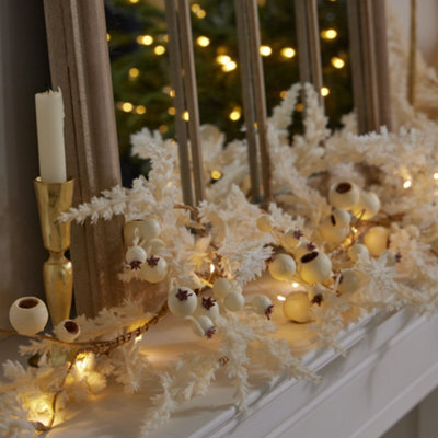 Dibor Pampas Pre-Lit Xmas Decoration Table Garland Decorative Christmas ...