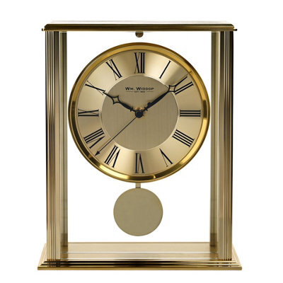 WILLIAM WIDDOP Wm.widdop Gold Mantel Clock With Pendulum by B&Q ...