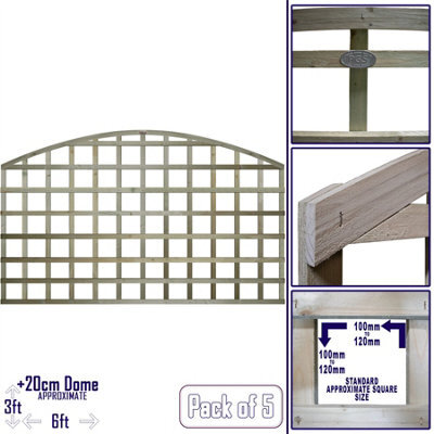 Premier Garden Supplies 5X Width: 6Ft X Height: 3Ft Arch Top Square ...