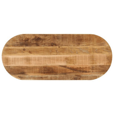 Berkfield Table Top 80X40X2.5 Cm Oval Solid Wood Rough Mango by B&Q ...