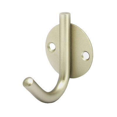 Steel J-Shaped Single Back Plate Hook (H)51mm (W)63mm by B&Q | ufurnish.com