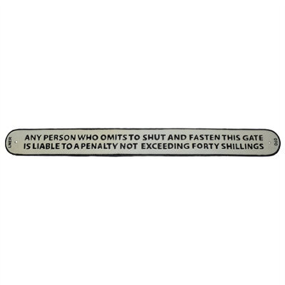 AB Tools Shut & Fasten The Gate Long Cast Iron Sign Plaque Wall Fence ...
